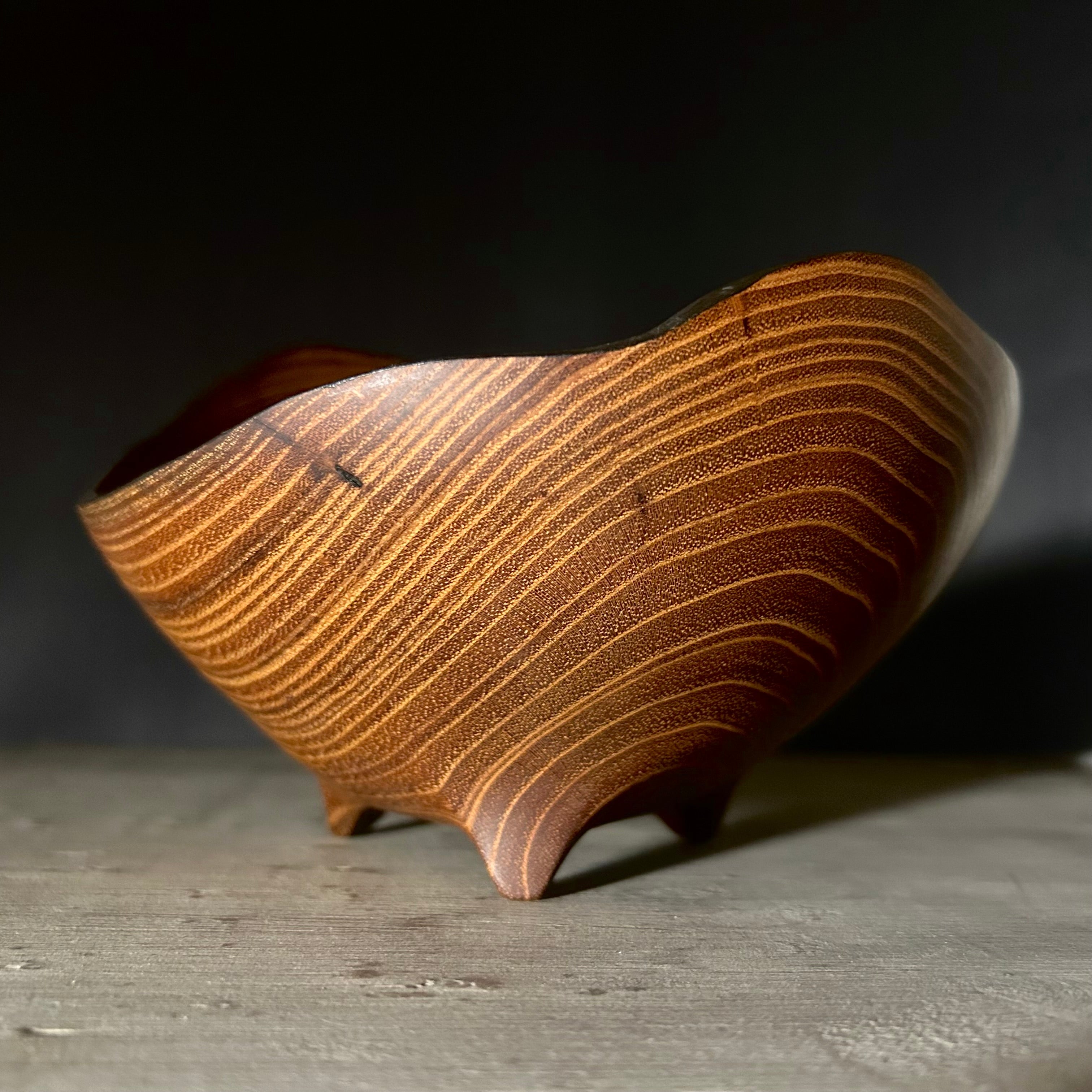 Footed Honey Locust Bowl - Medium, Live-edge – Martian Hill Studios